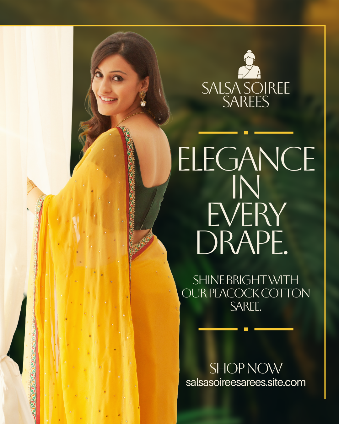 saree wearing caption